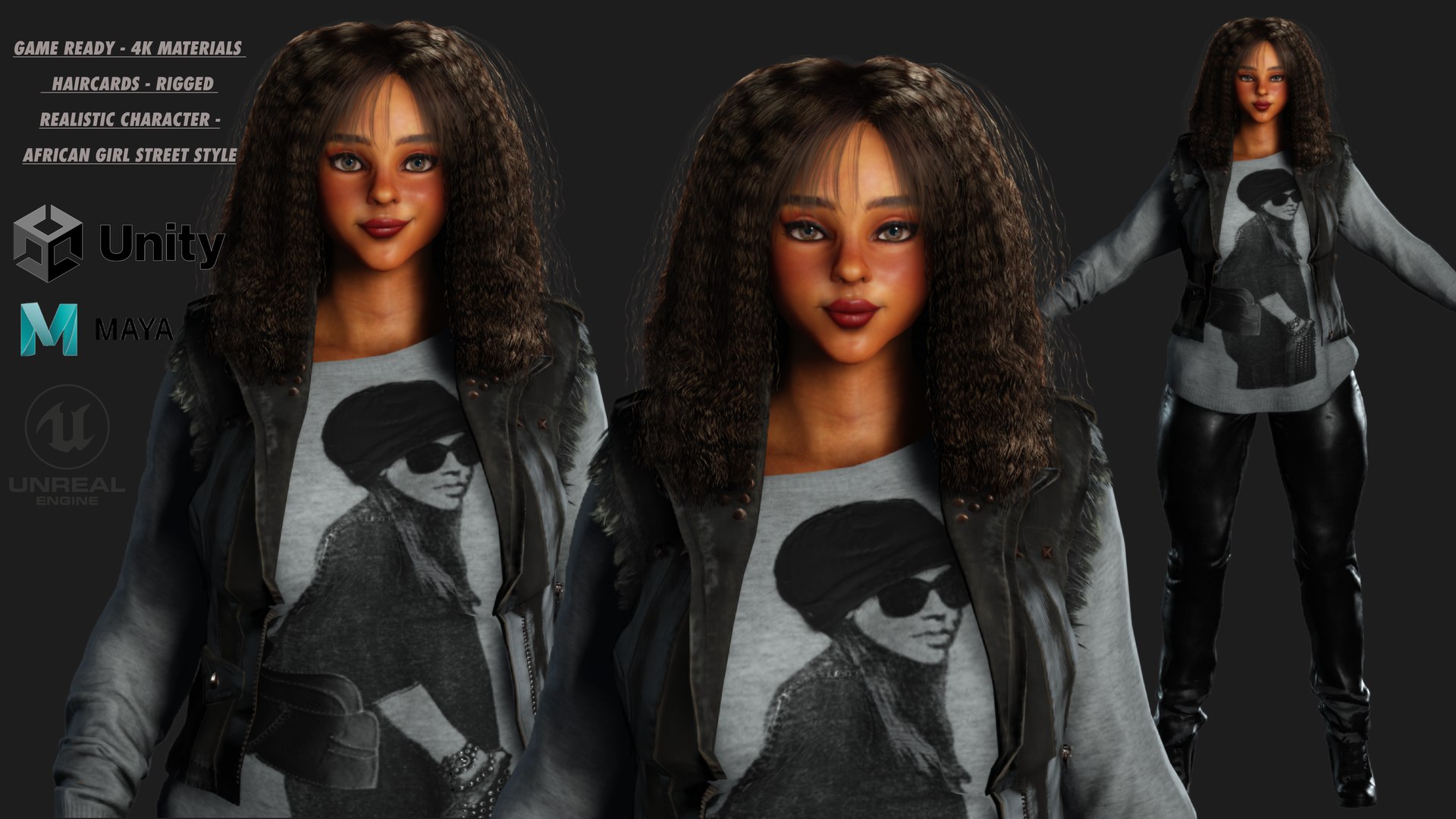 3D AAA 3D REALISTIC CHARACTER - AFRICAN GIRL STREET STYLE GTA ...