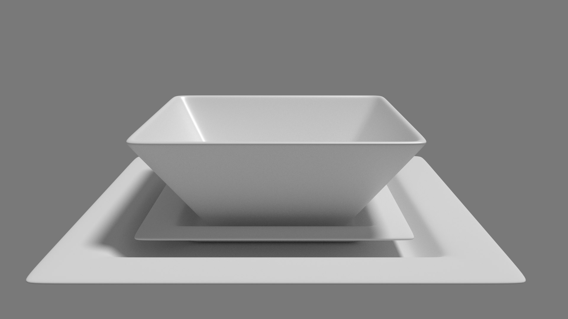 3d Model Square Plate Set