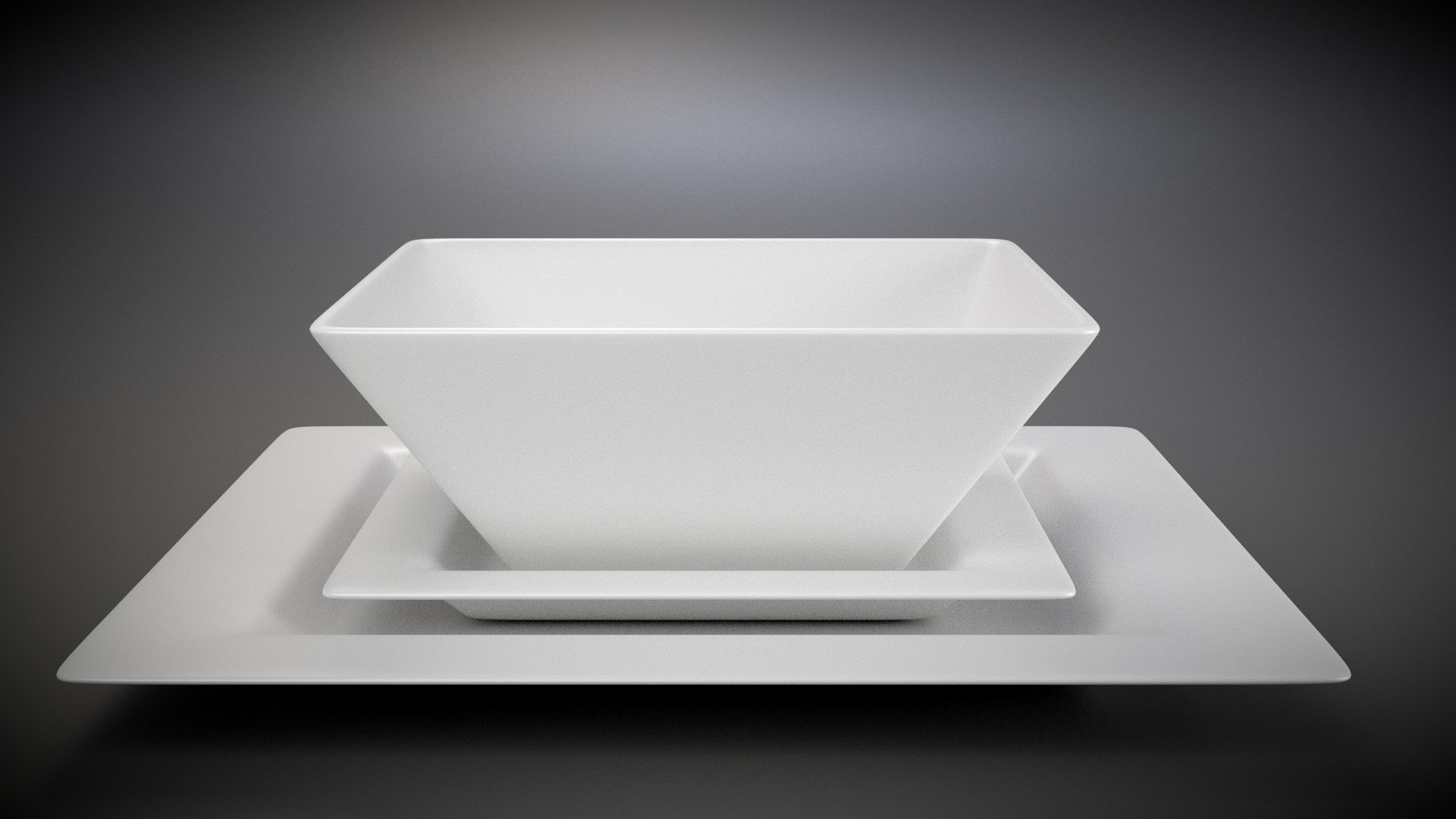 3d Model Square Plate Set