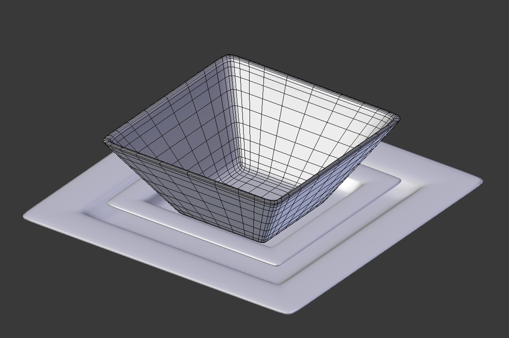 3d Model Square Plate Set
