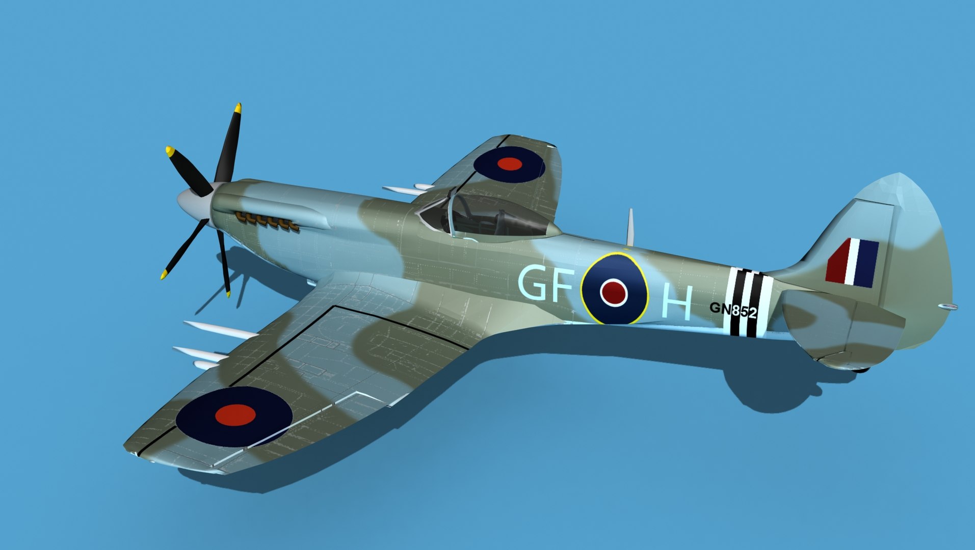 3D Model Supermarine Spitfire Mk XVIII V04 - TurboSquid 1925711