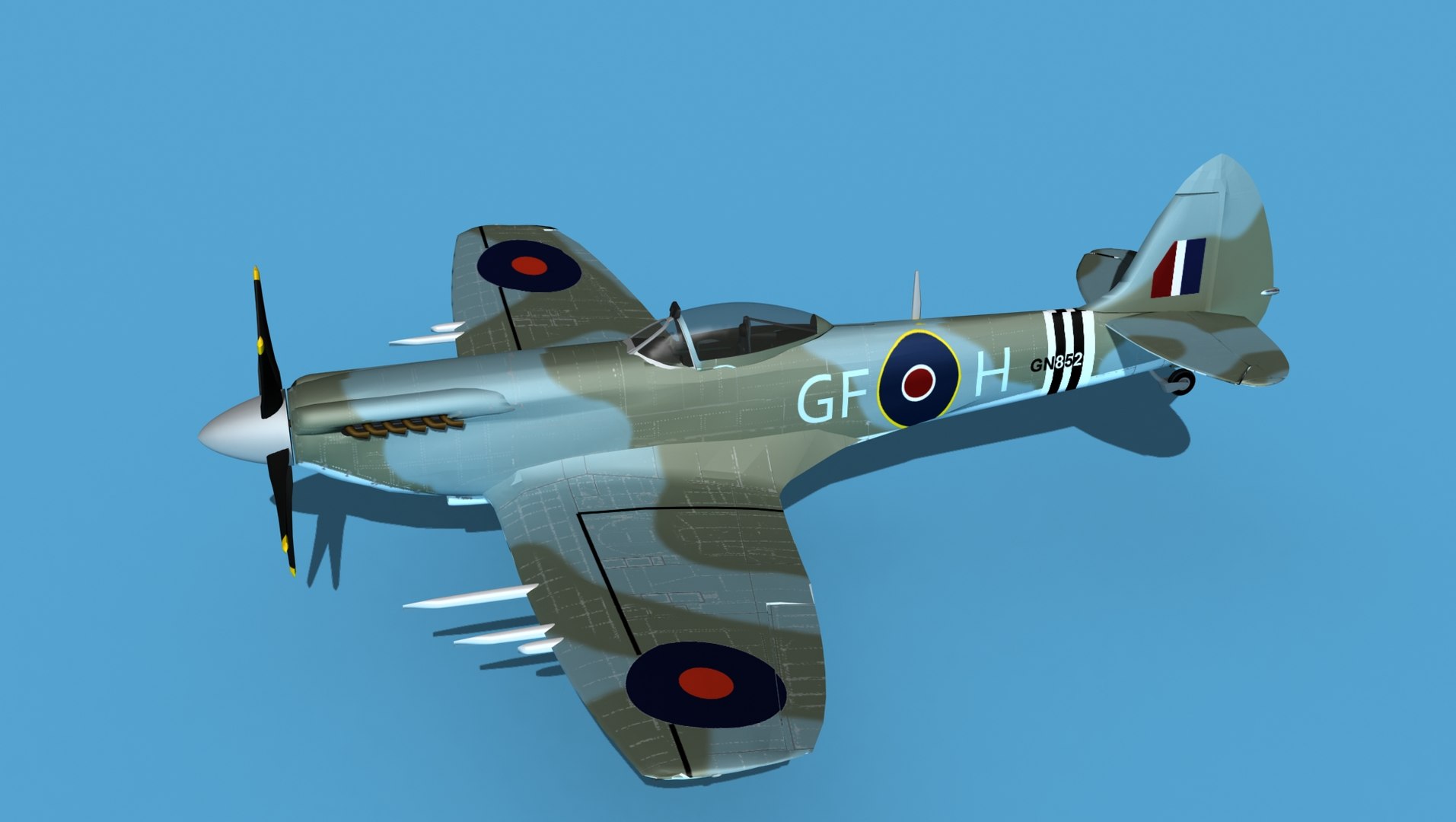 3D Model Supermarine Spitfire Mk XVIII V04 - TurboSquid 1925711