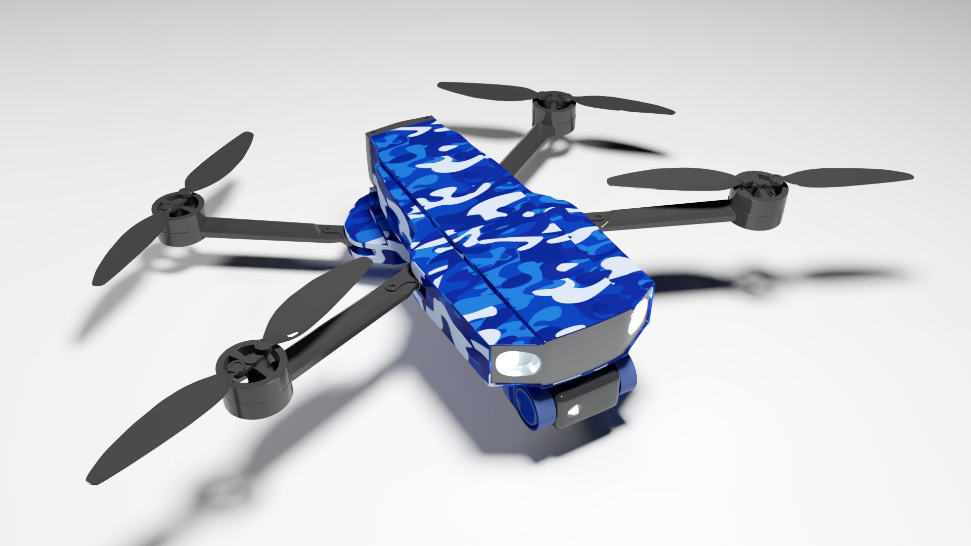 3D Blue camouflage drone - TurboSquid 1900908