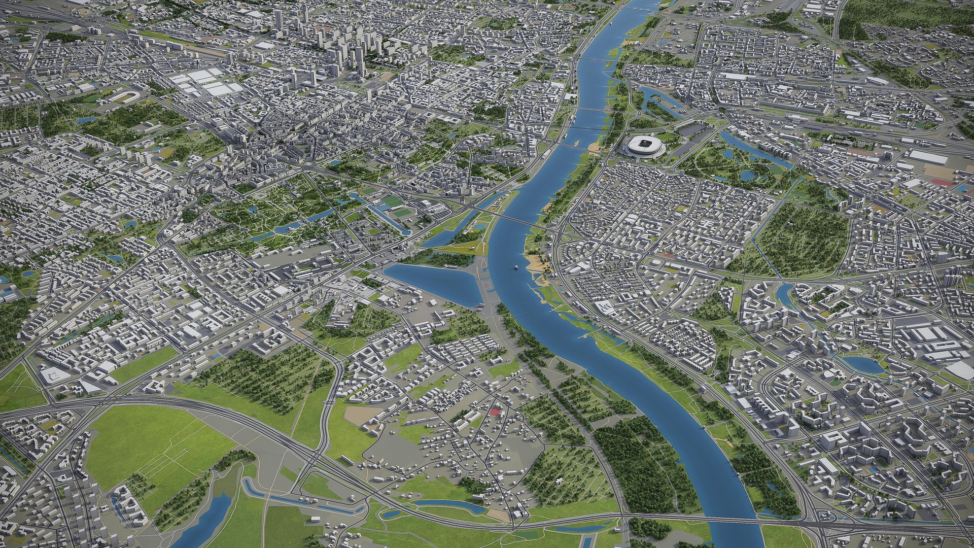 Warsaw Area Urban 3D Model - TurboSquid 1334769