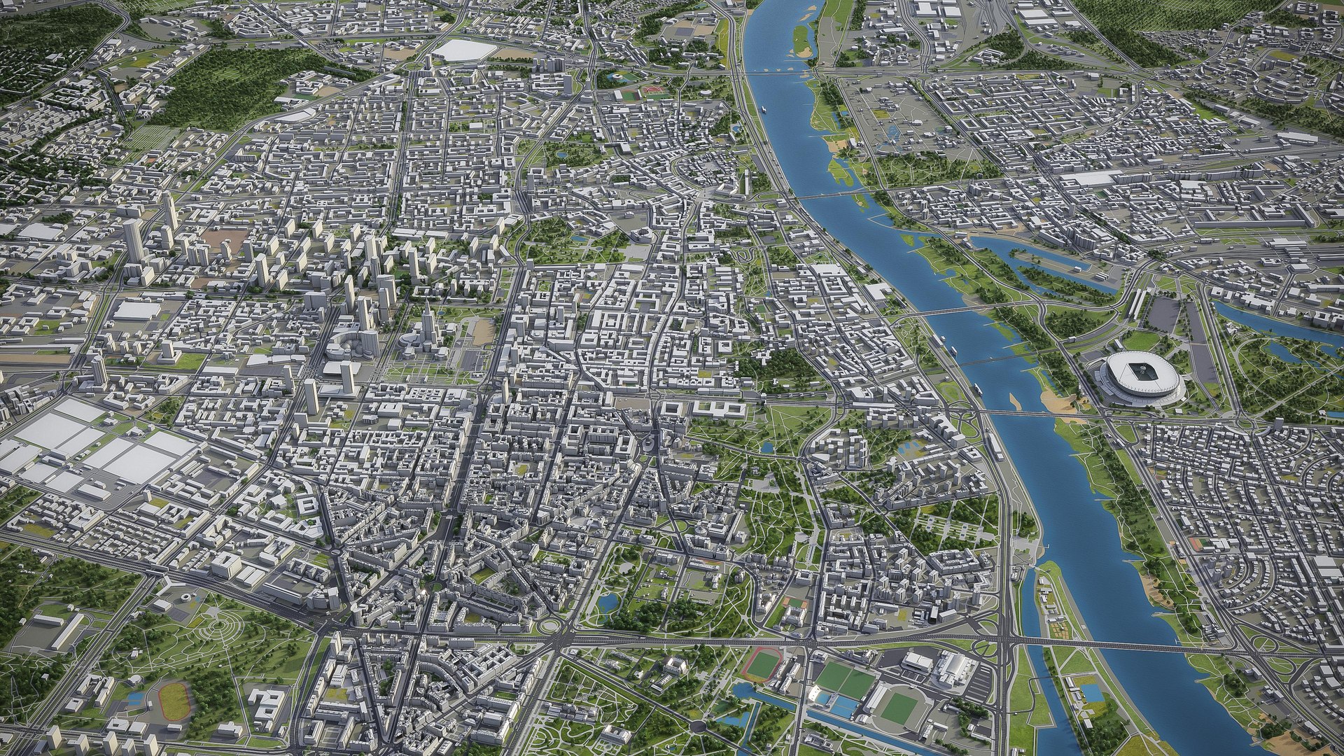 Warsaw Area Urban 3D Model - TurboSquid 1334769