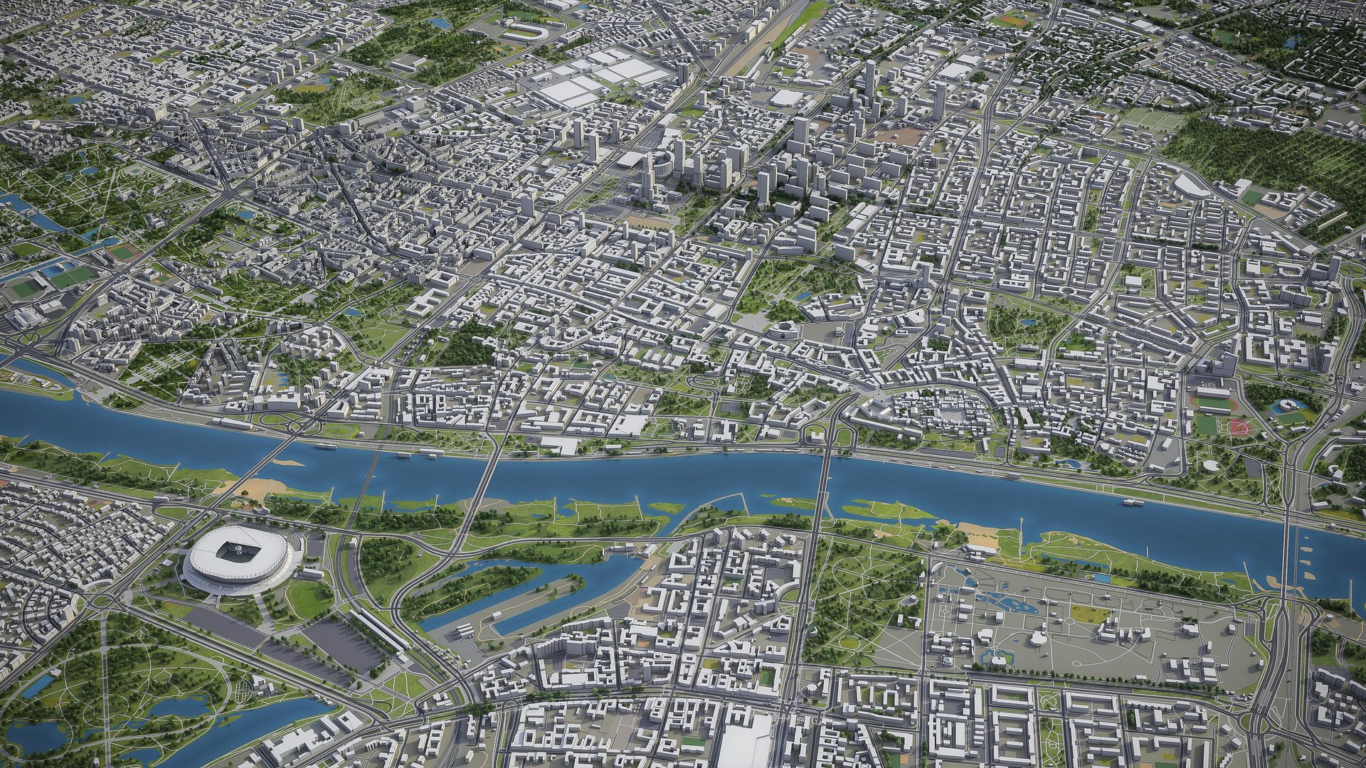 Warsaw Area Urban 3D Model - TurboSquid 1334769