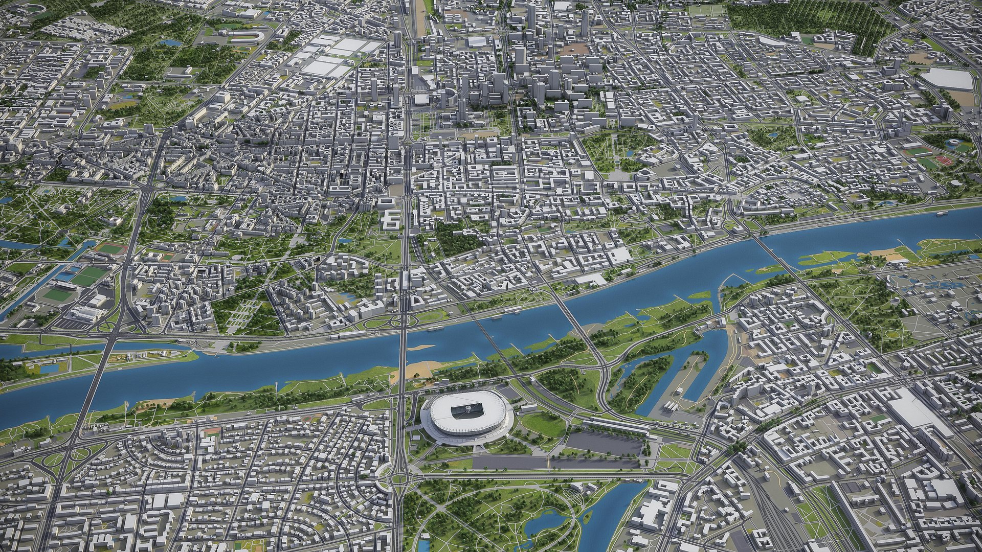 Warsaw Area Urban 3D Model - TurboSquid 1334769