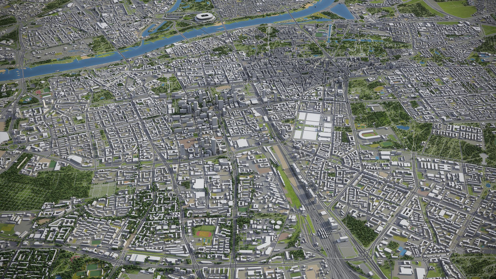 Warsaw Area Urban 3D Model - TurboSquid 1334769