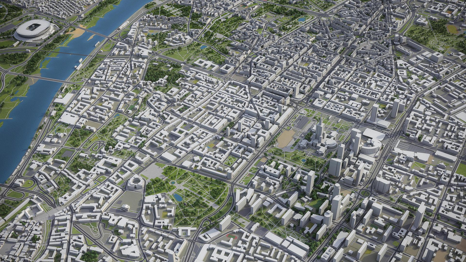 Warsaw Area Urban 3D Model - TurboSquid 1334769
