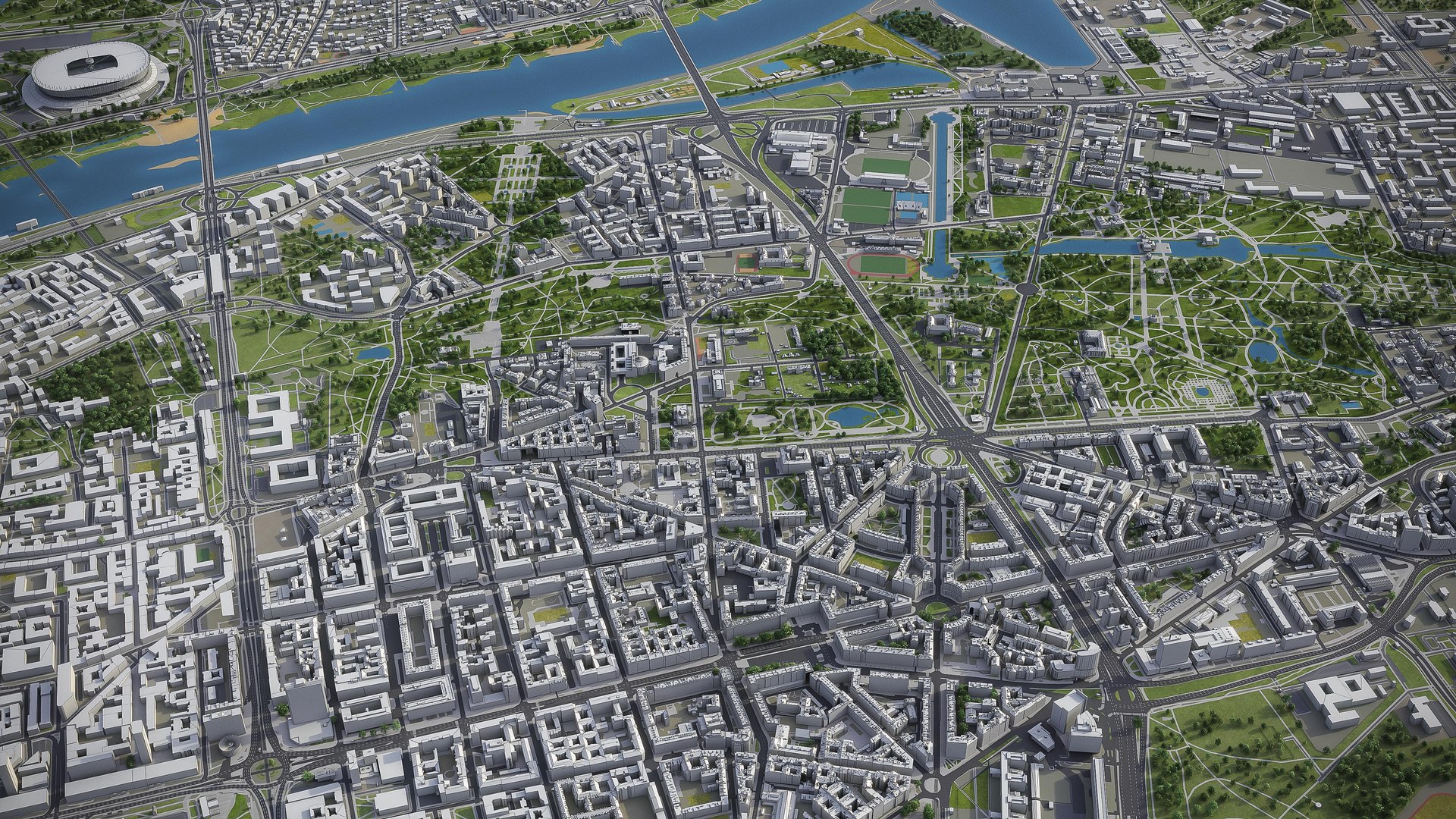 Warsaw Area Urban 3D Model - TurboSquid 1334769