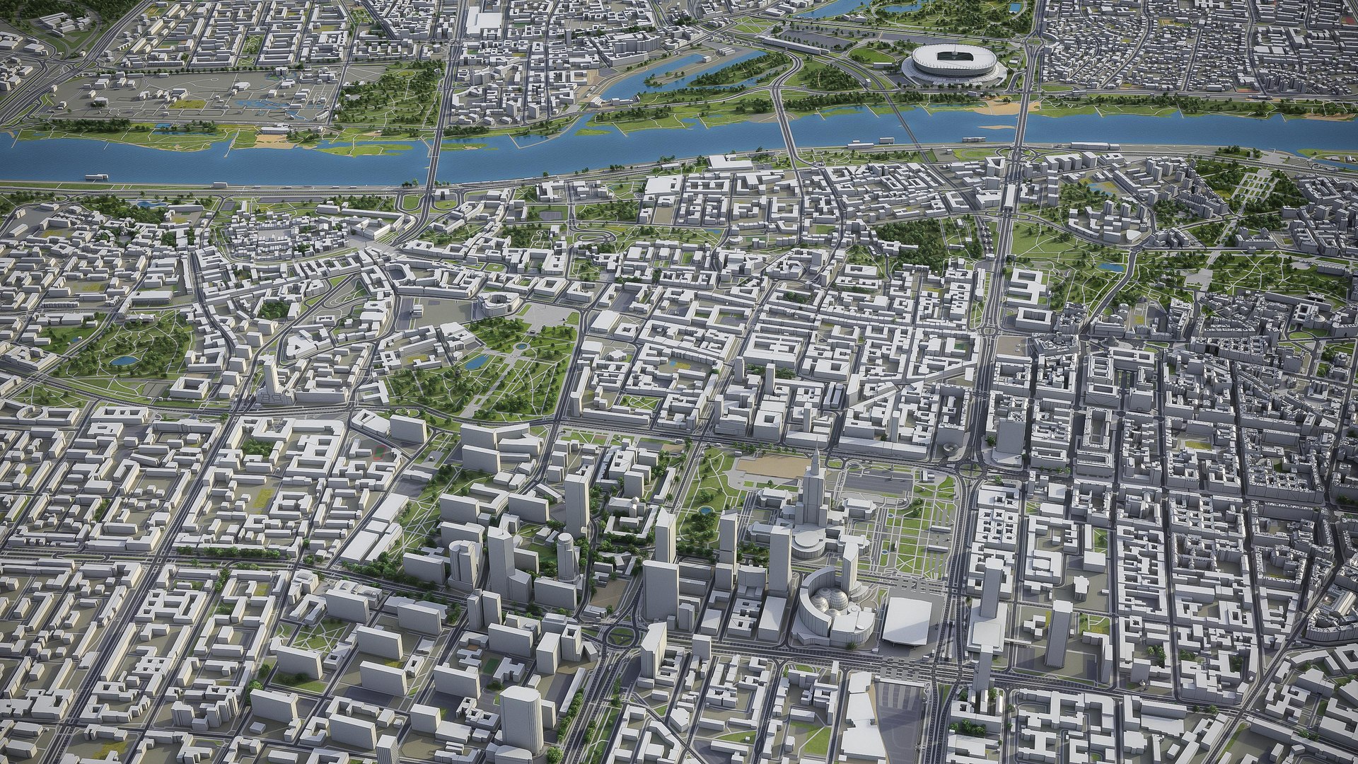 Warsaw Area Urban 3D Model - TurboSquid 1334769