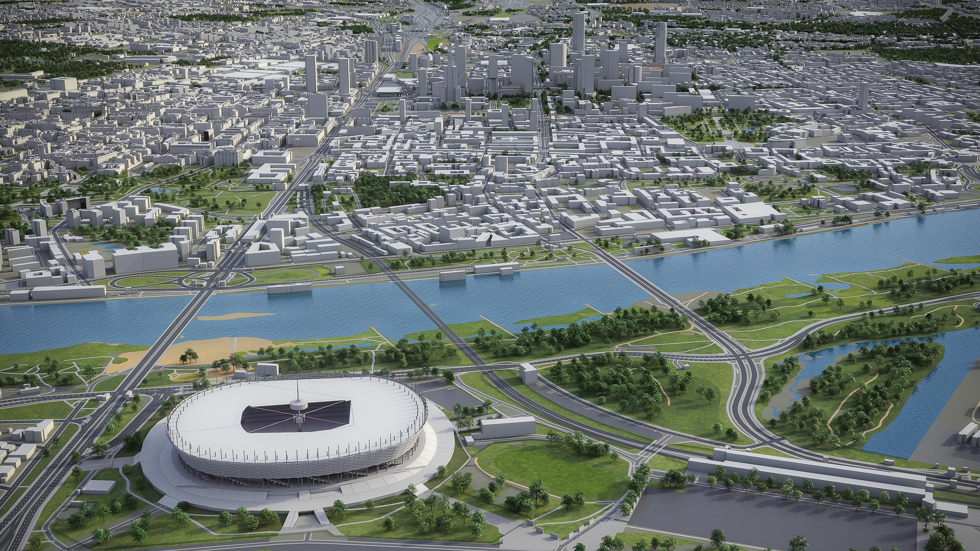 Warsaw Area Urban 3D Model - TurboSquid 1334769