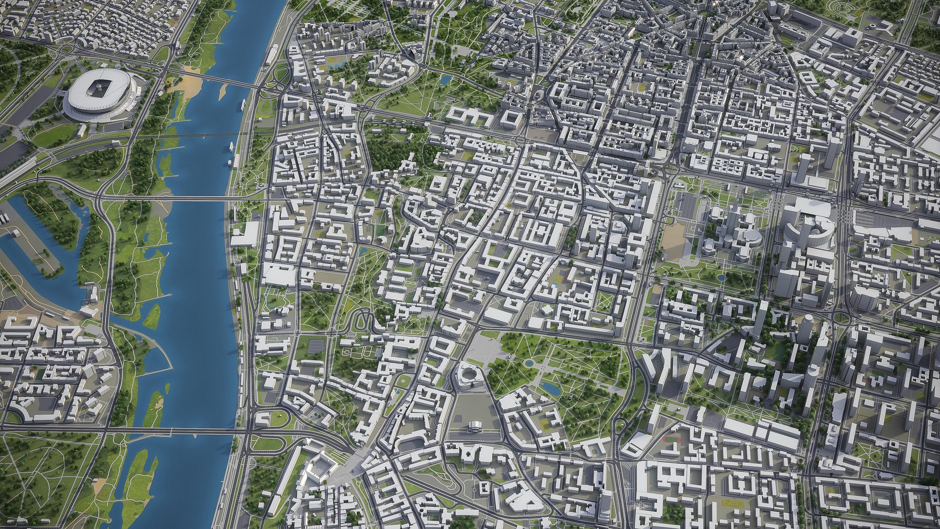 Warsaw Area Urban 3D Model - TurboSquid 1334769