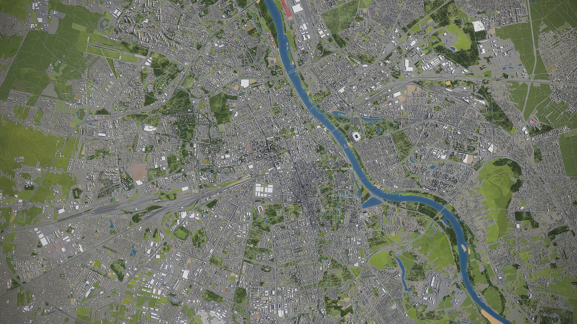 Warsaw area urban 3D model - TurboSquid 1334769