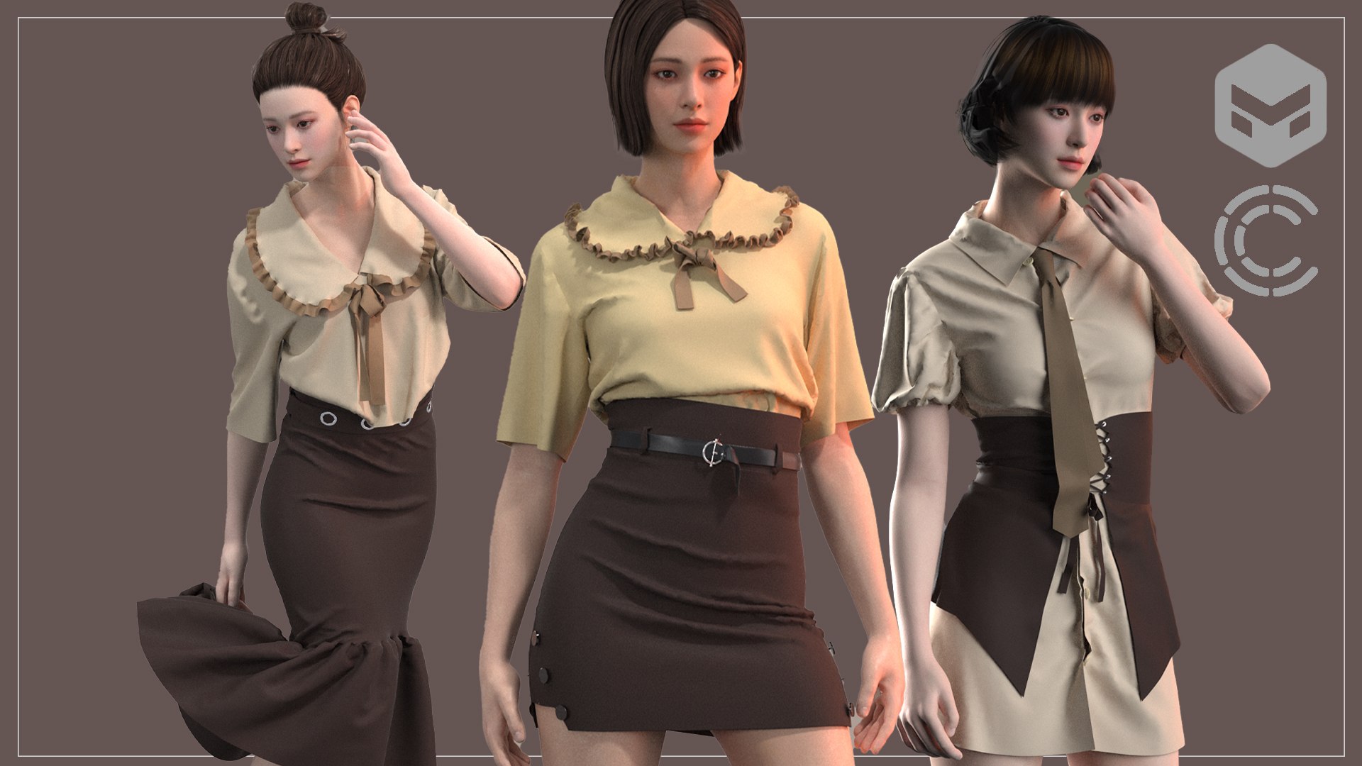 3D Model 3 Cute Outfit - TurboSquid 1960774