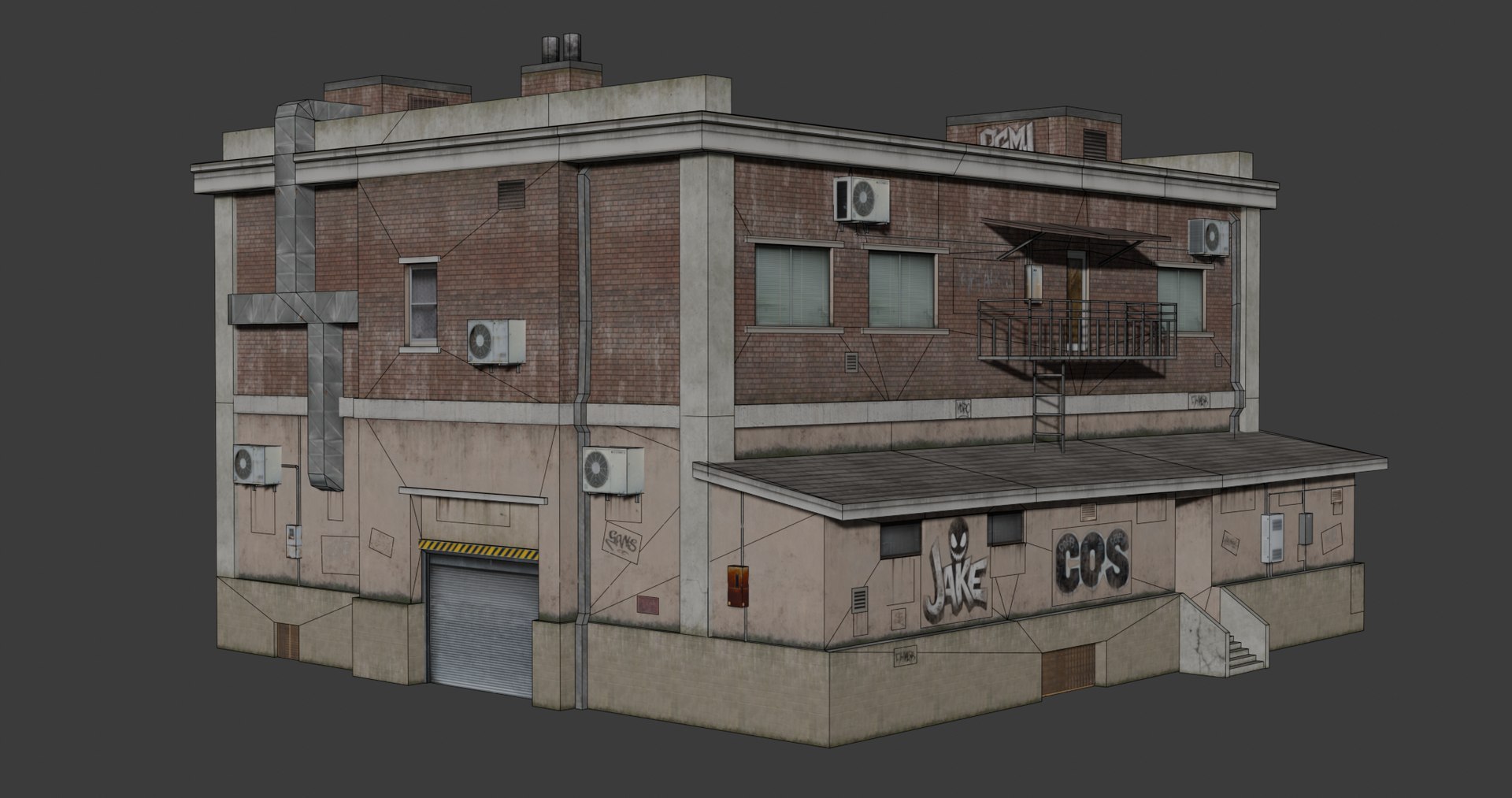 3D Building Industrial City Work Street Low-poly - TurboSquid 2212034
