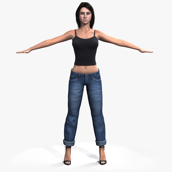 woman girl female 3d model