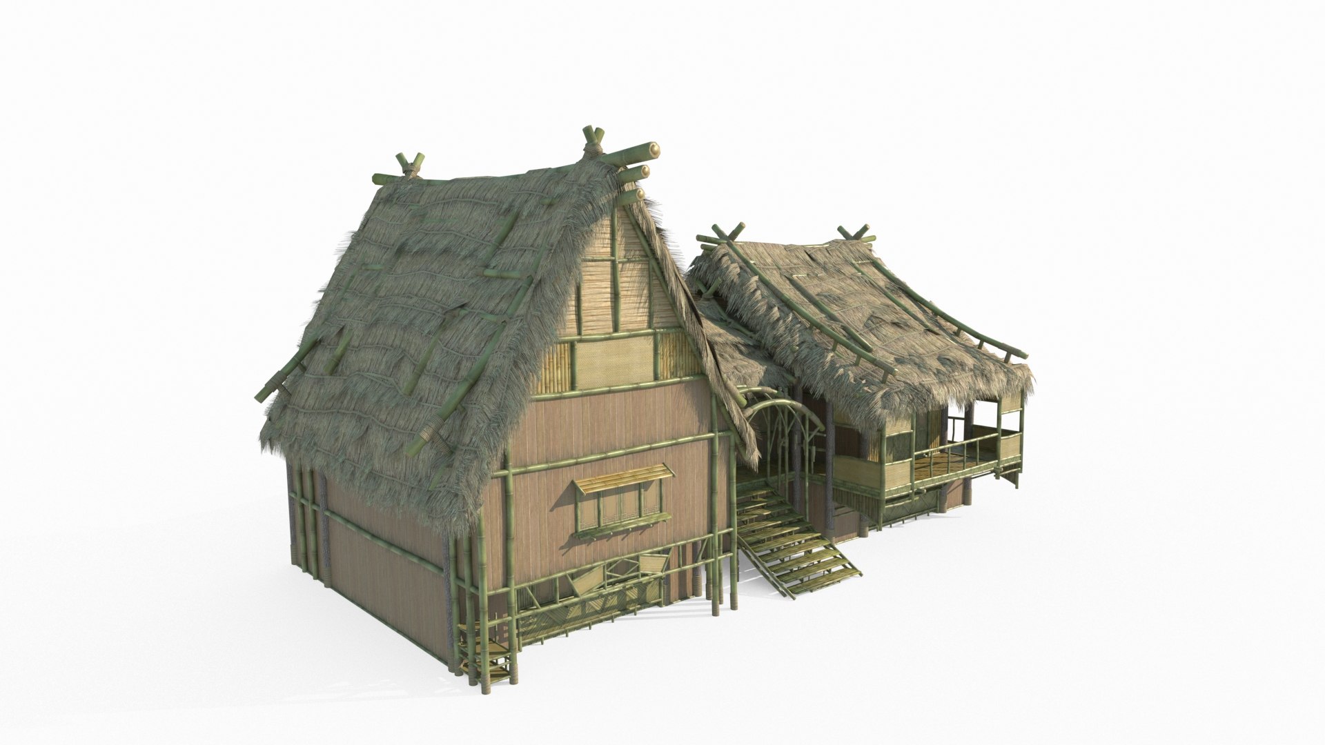 Ancient Asian Architecture Rural Thatched Cottage Model - TurboSquid ...
