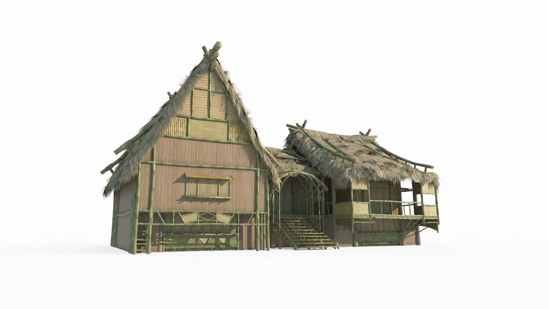Ancient Asian Architecture Rural Thatched Cottage Model - TurboSquid ...