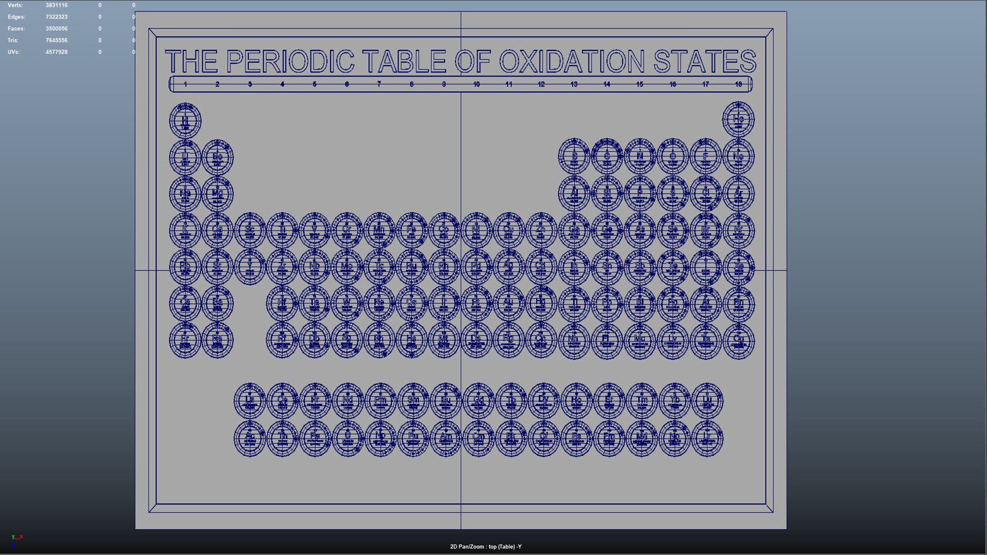 Periodic Table 3D Model - TurboSquid 2331072