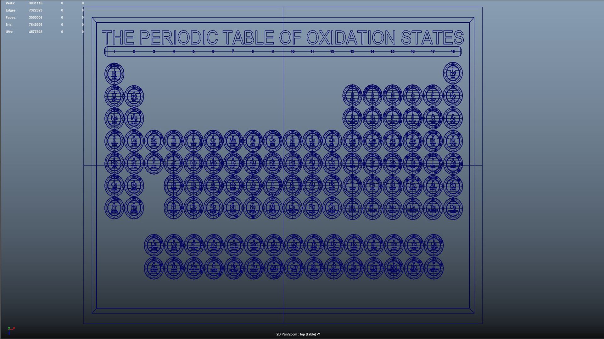 Periodic Table 3D Model - TurboSquid 2331072