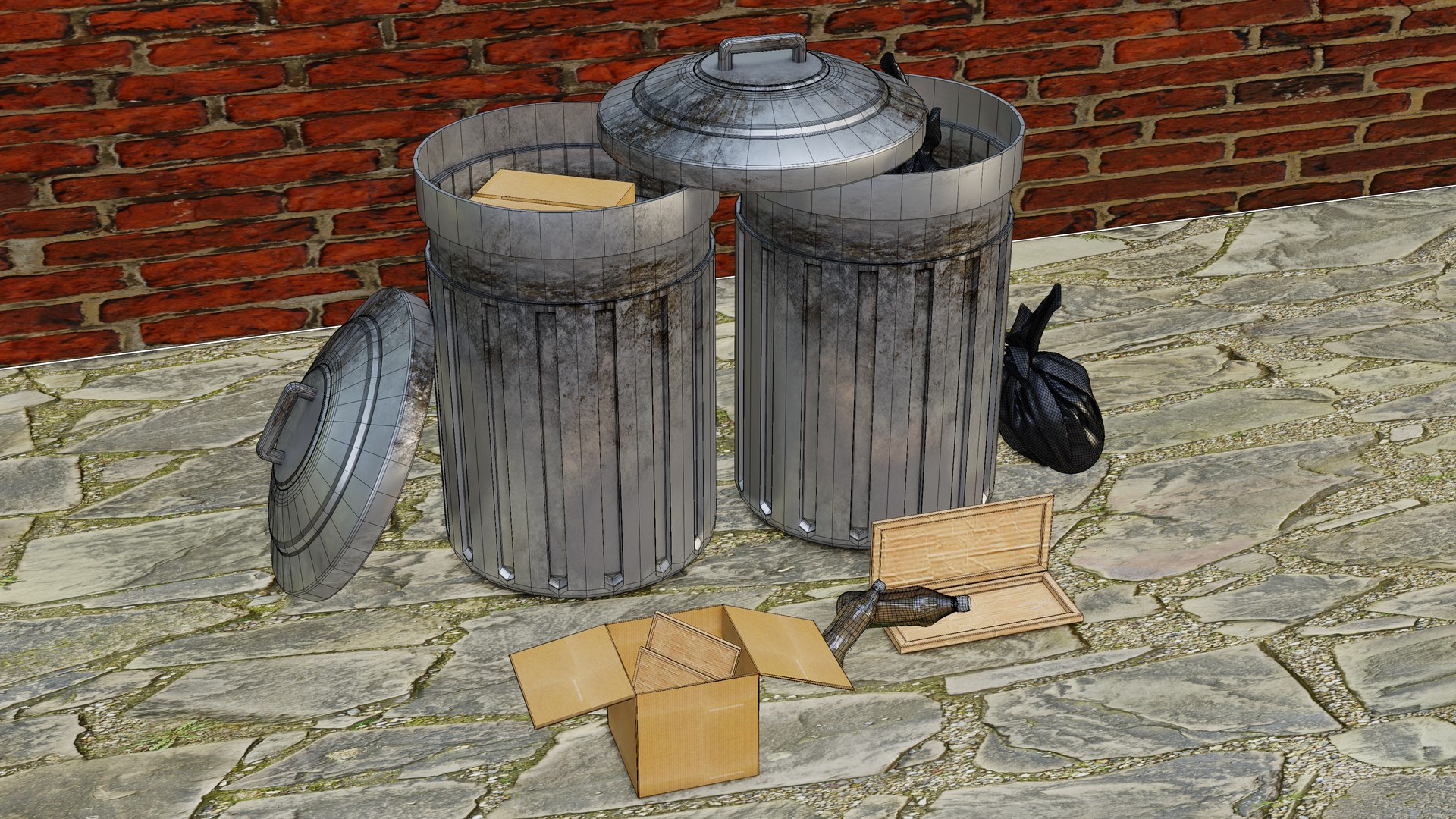 3D garbage can - TurboSquid 1826730