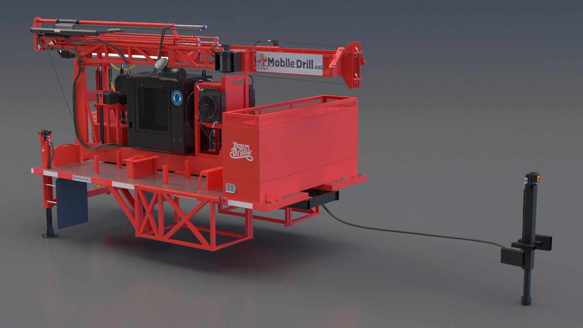 Mobile Drilling Rig Red Rigged Model - TurboSquid 2310824