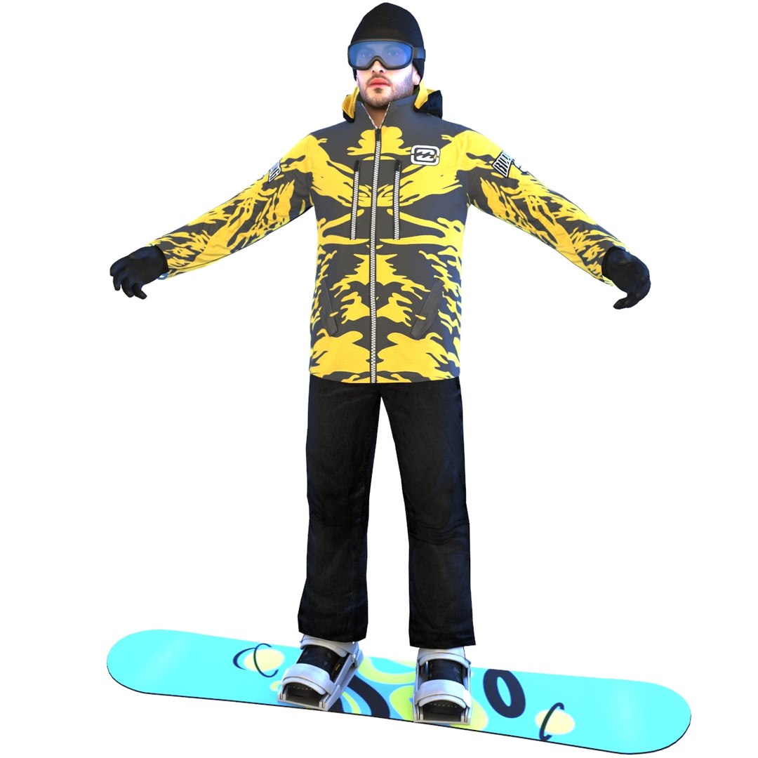 Snowboarder Board 3D - TurboSquid 1477365
