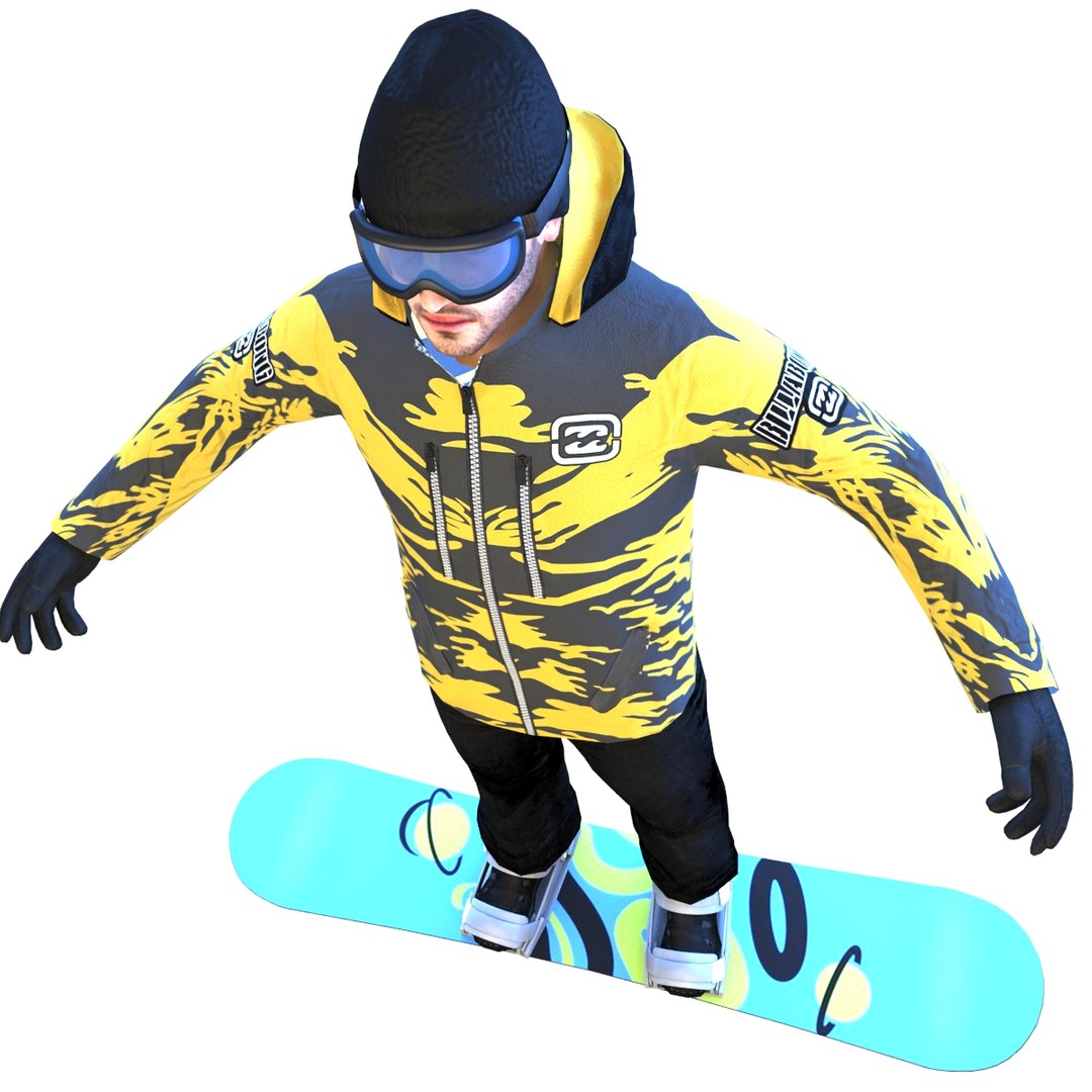 Snowboarder Board 3D - TurboSquid 1477365