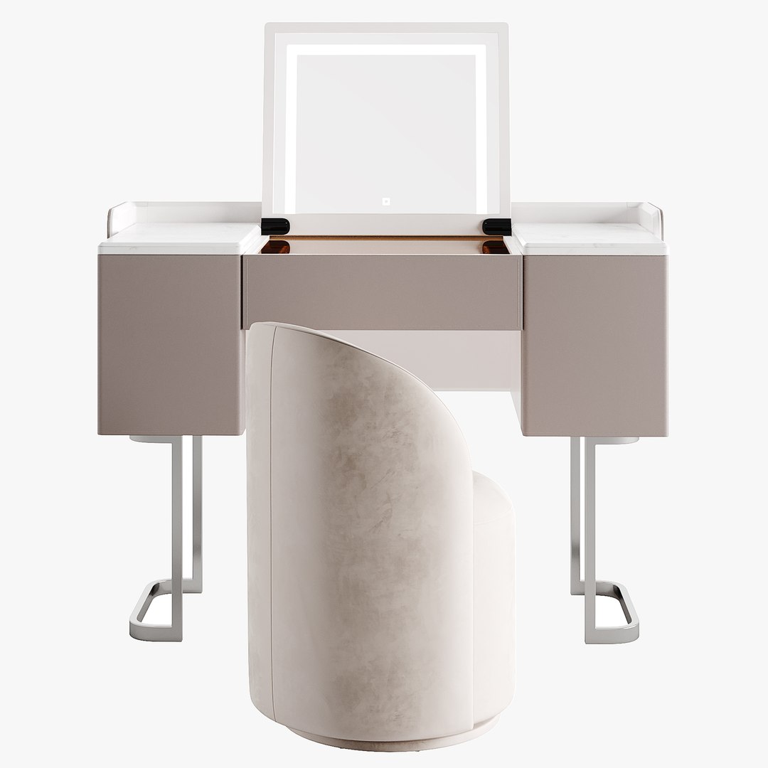 Makeup Vanity Set With Flip-up Mirror 3D Model - TurboSquid 2335483