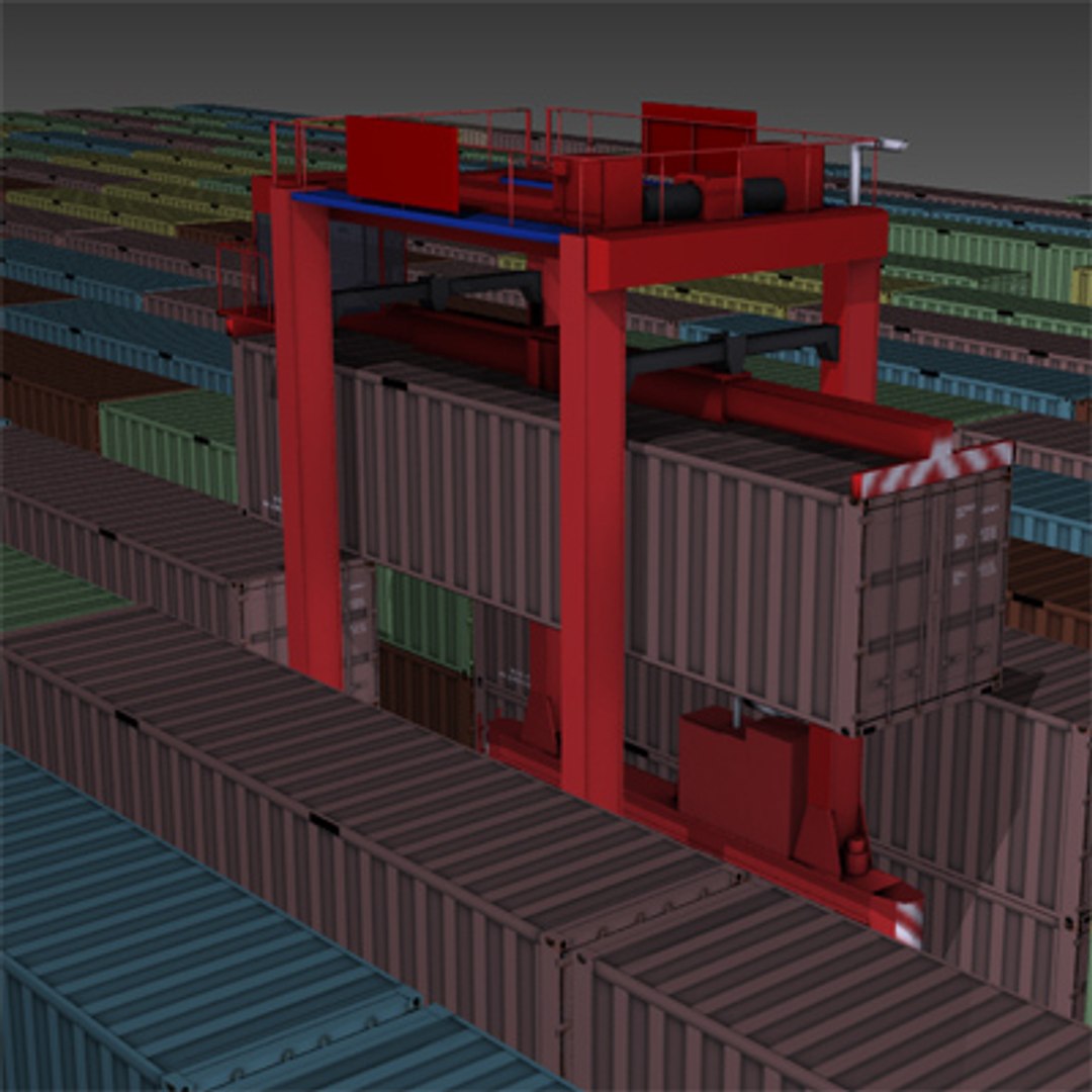 Straddle Container Carrier Animation 3d Model