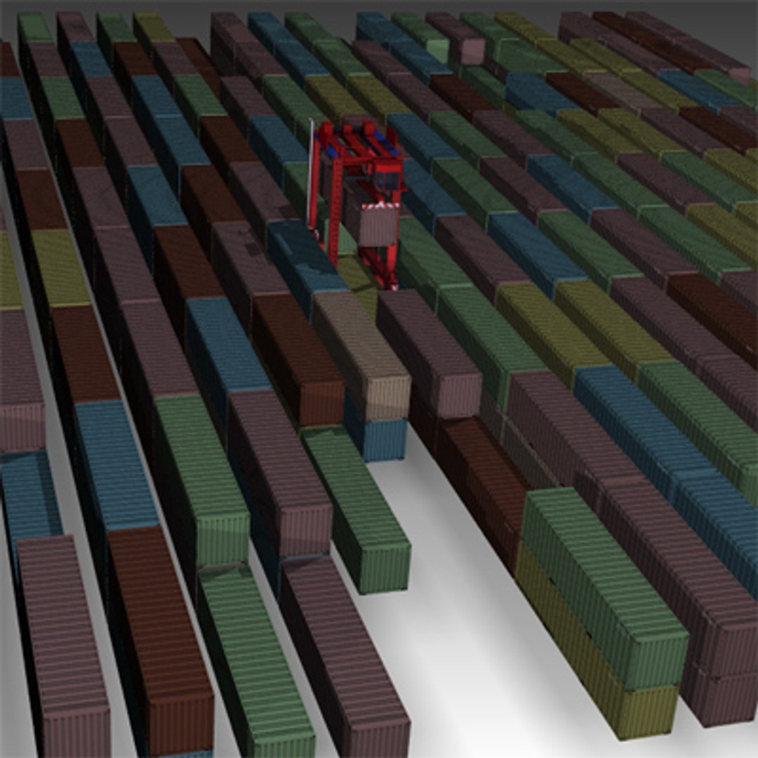 Straddle Container Carrier Animation 3d Model