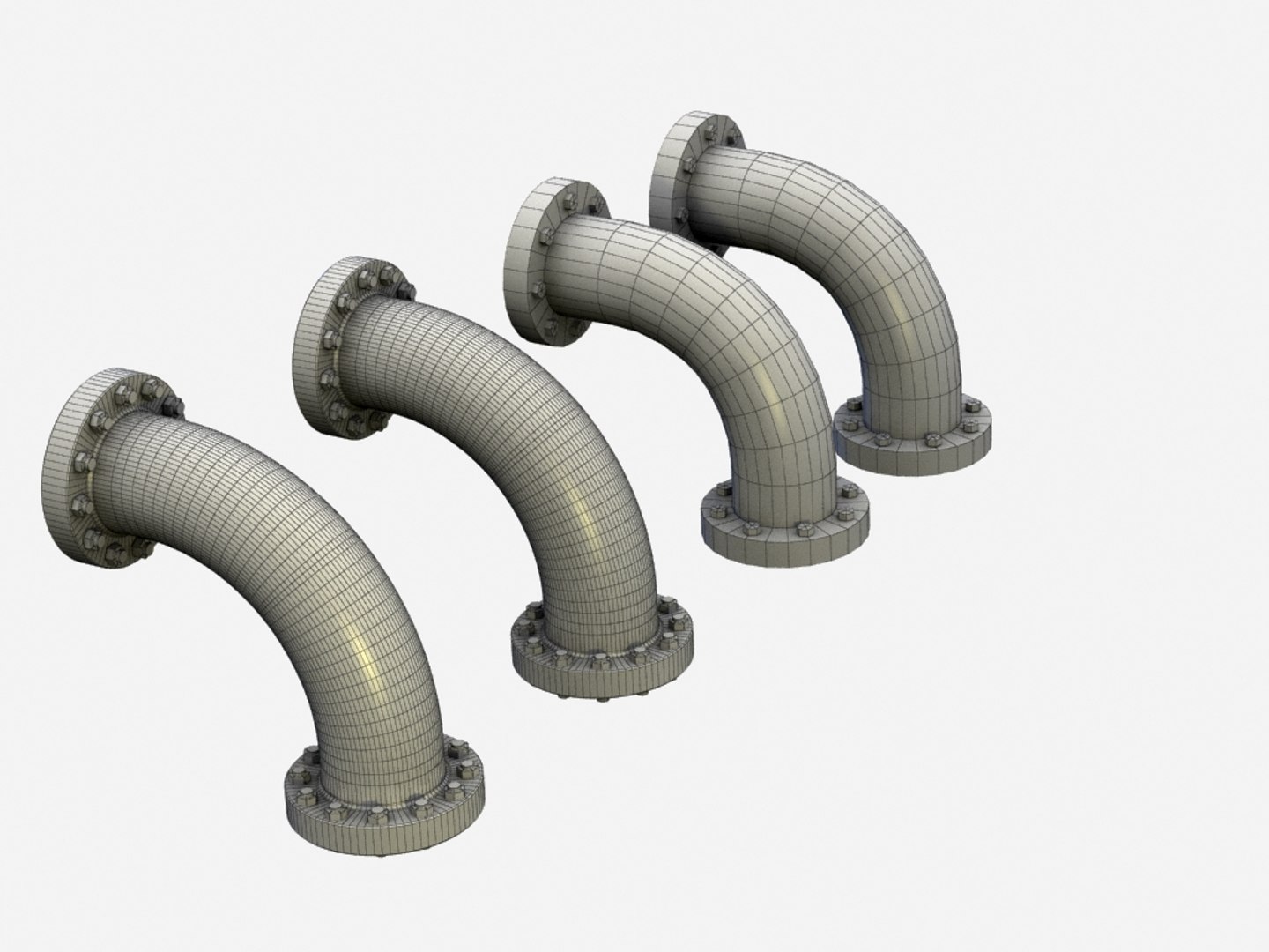 3d Model Bend 90 Piping Modelled