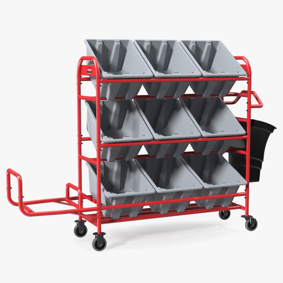 Tote Picking Cart Storage Bracket Rubbermaid 3D - TurboSquid 2071666