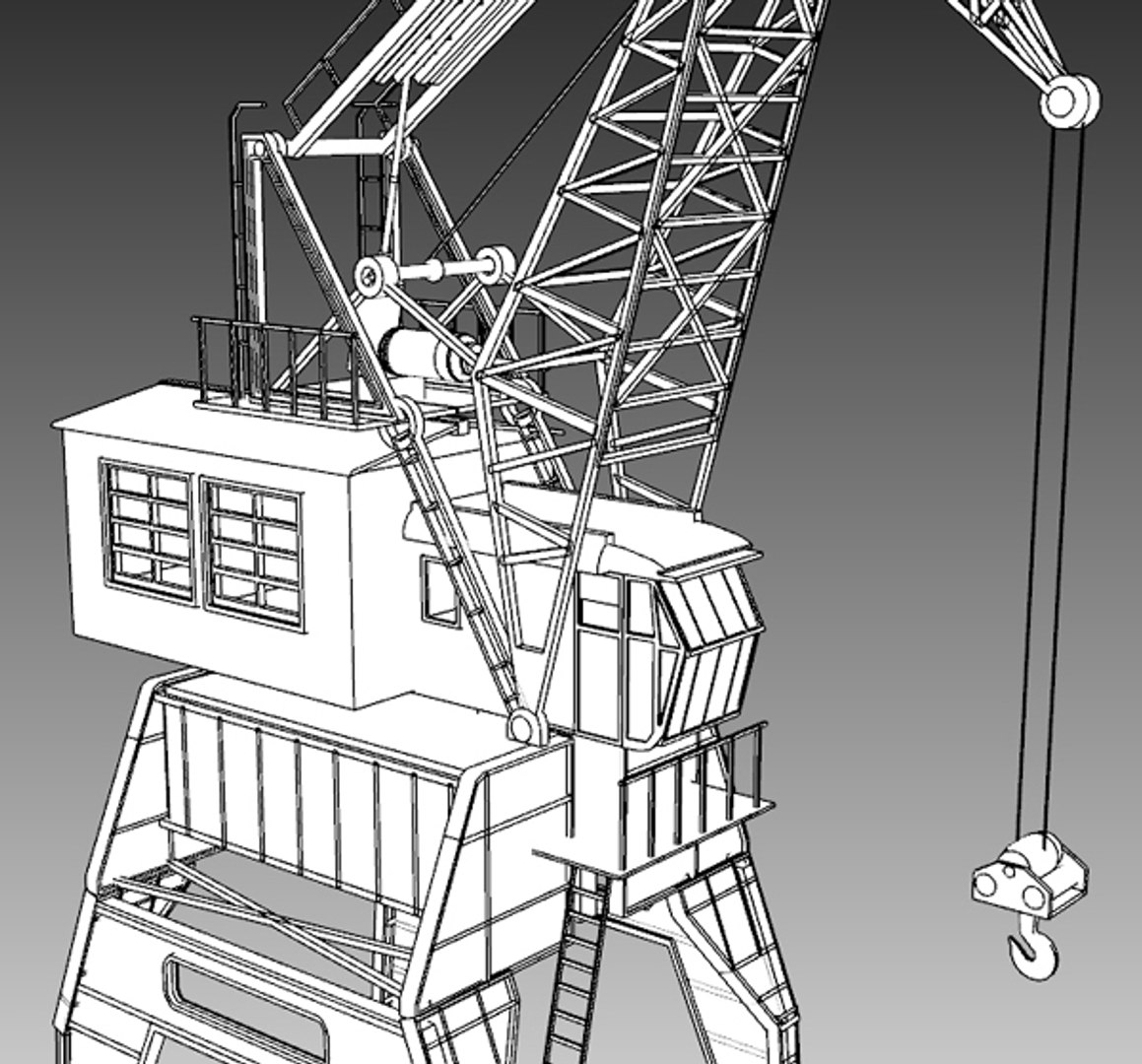 3d Crane Construction Model