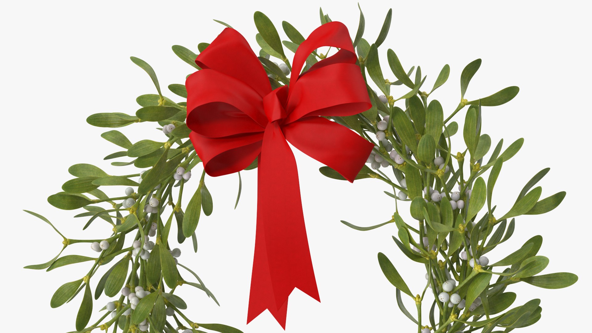 Mistletoe Wreath with Red Bow 3D - TurboSquid 1805994