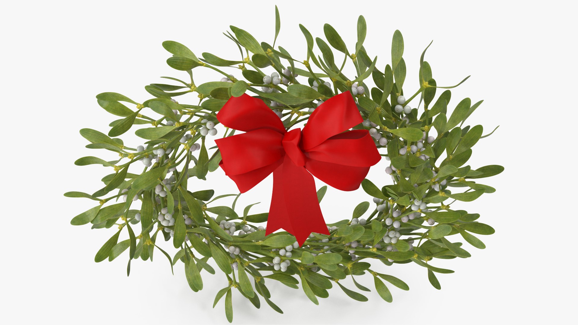 Mistletoe Wreath with Red Bow 3D - TurboSquid 1805994