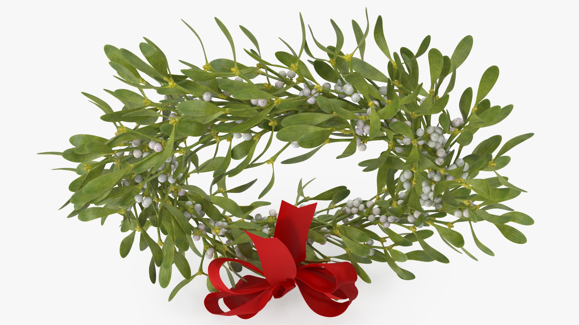 Mistletoe Wreath with Red Bow 3D - TurboSquid 1805994