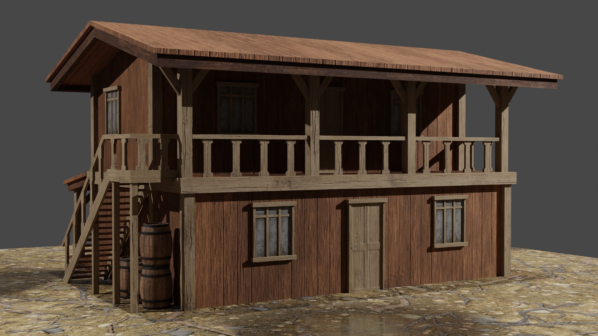 3D Wood House - TurboSquid 2007943