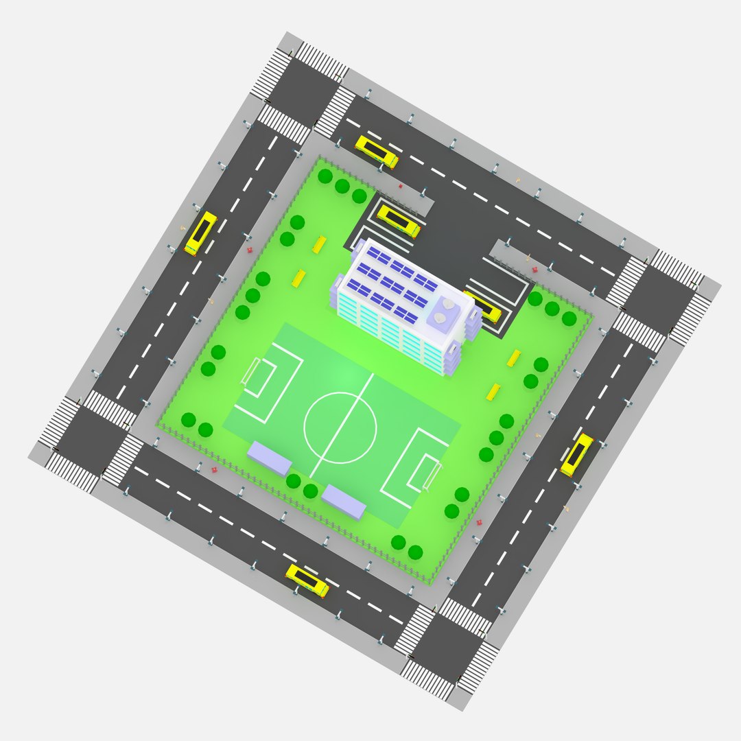 3D Cartoon School Model - TurboSquid 1470016