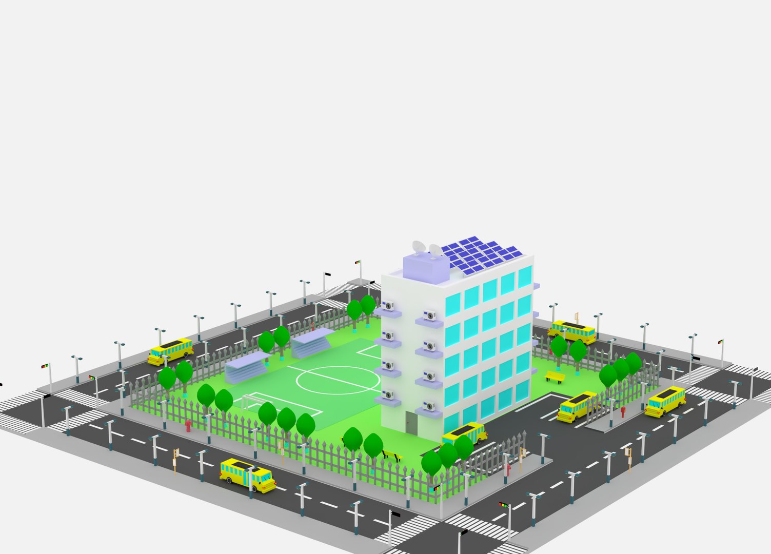 3D Cartoon School Model - TurboSquid 1470016