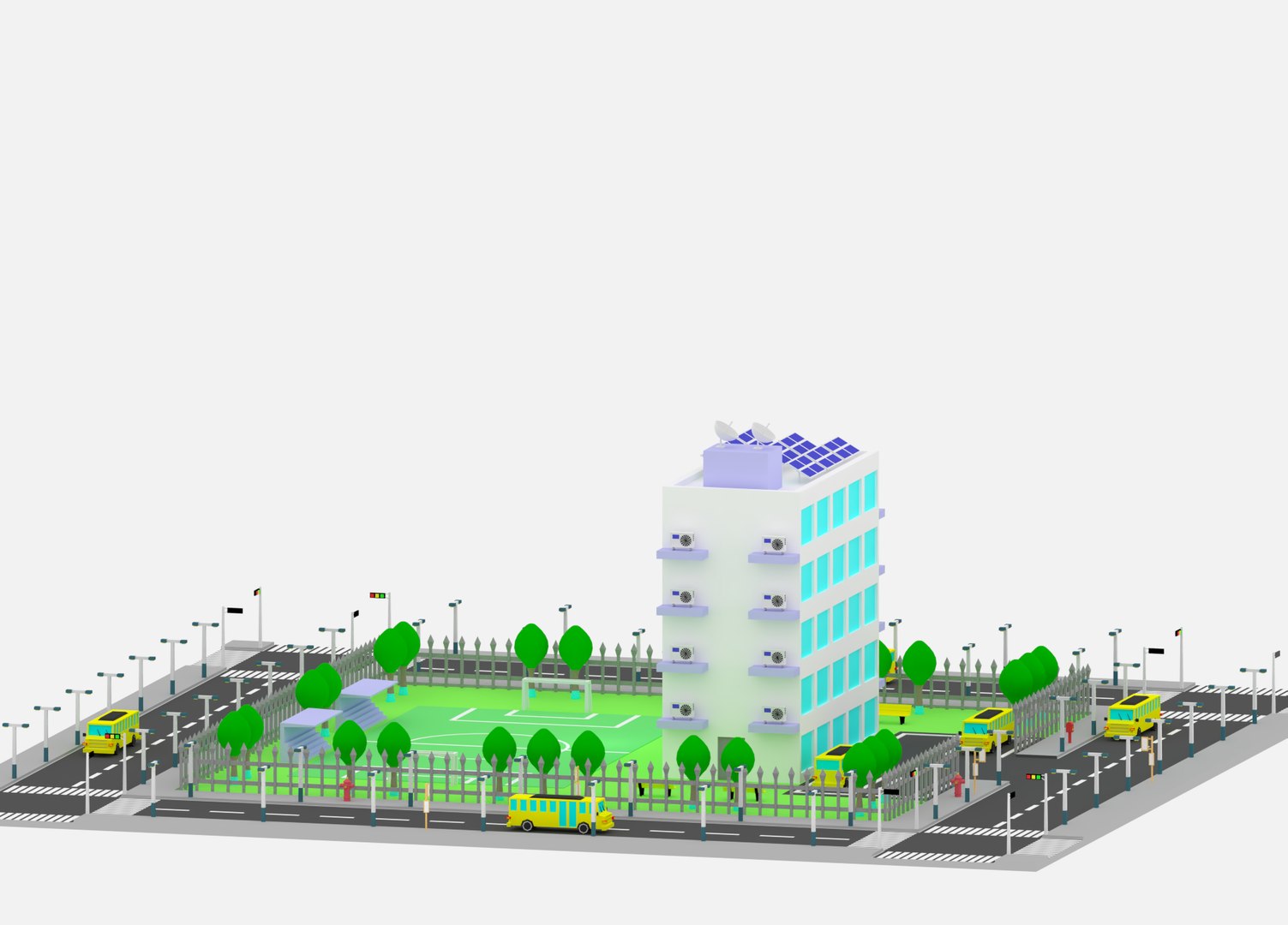 3D Cartoon School Model - TurboSquid 1470016