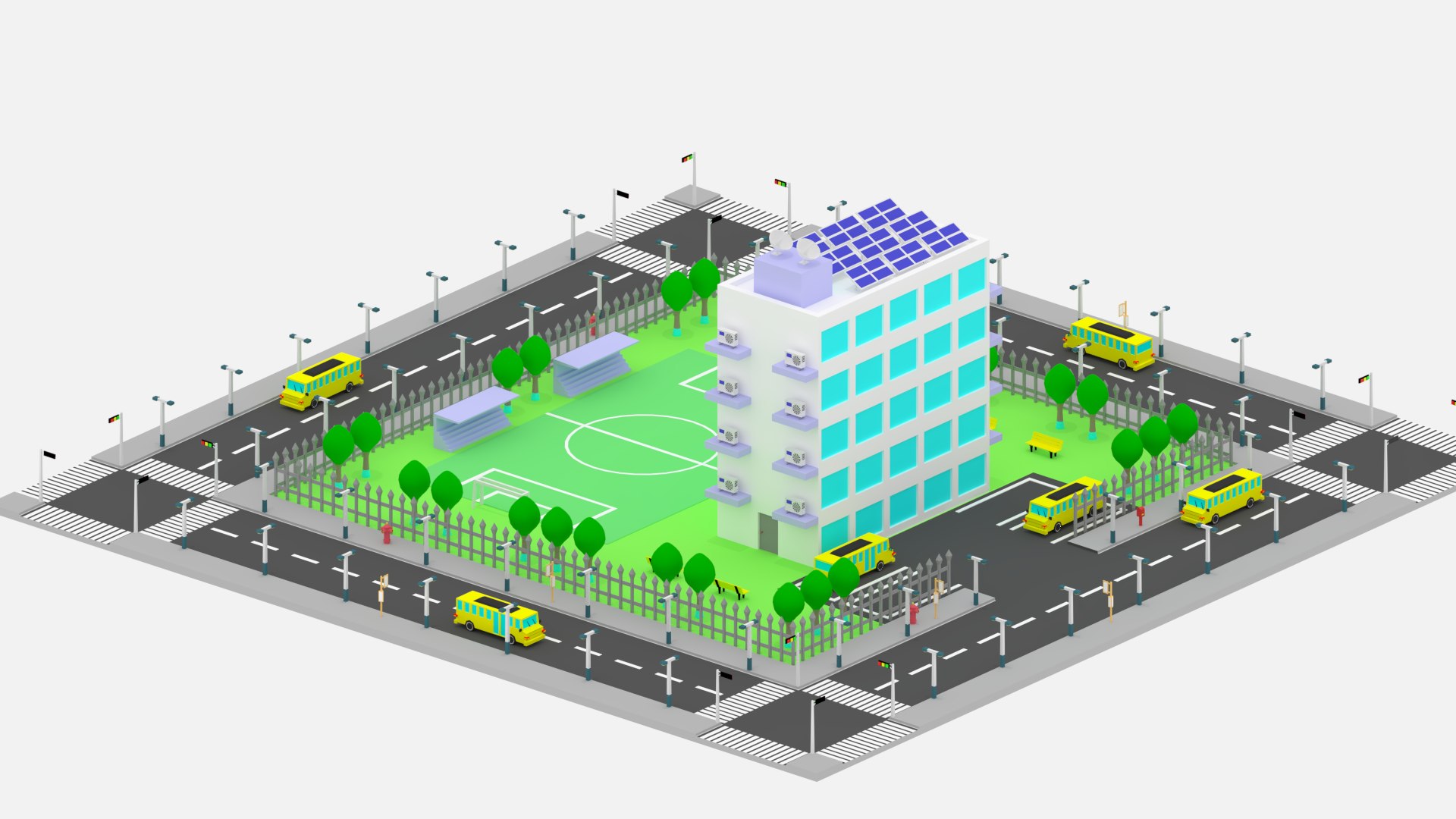 3D cartoon school model - TurboSquid 1470016