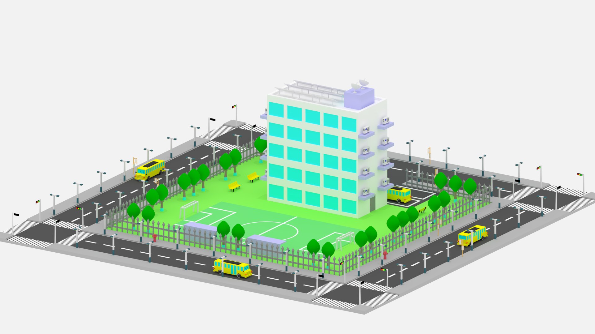 3D Cartoon School Model - TurboSquid 1470016