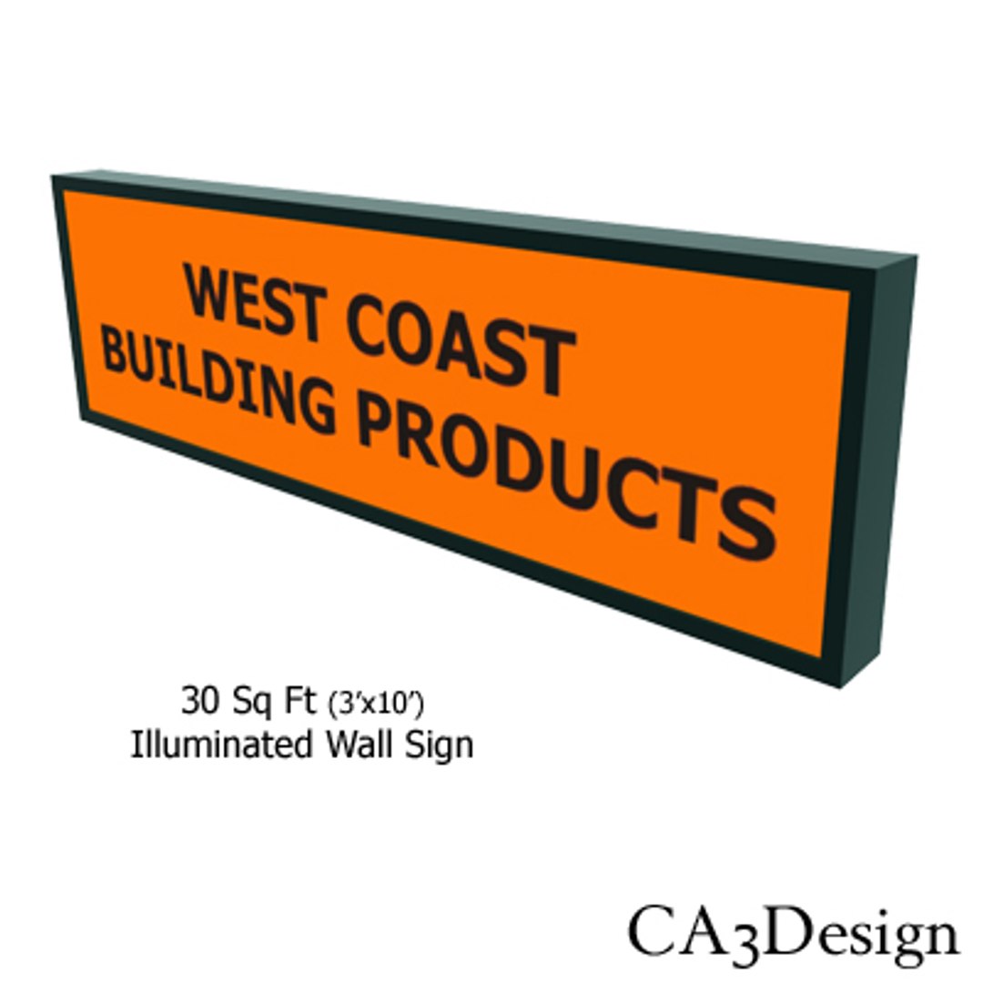 illuminated wall sign 3d model