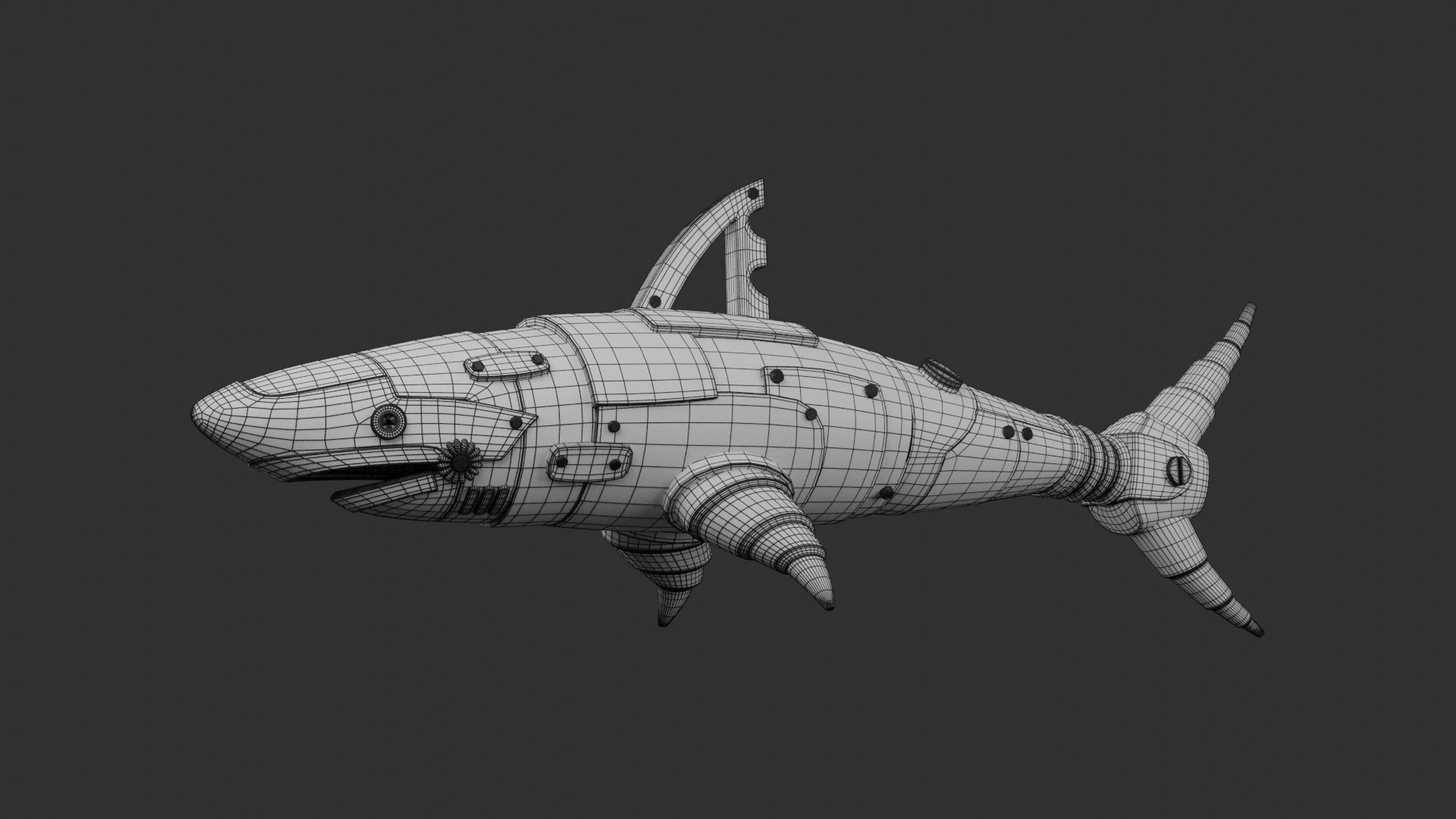 3D Spaceship In Fish Shape - TurboSquid 2047194