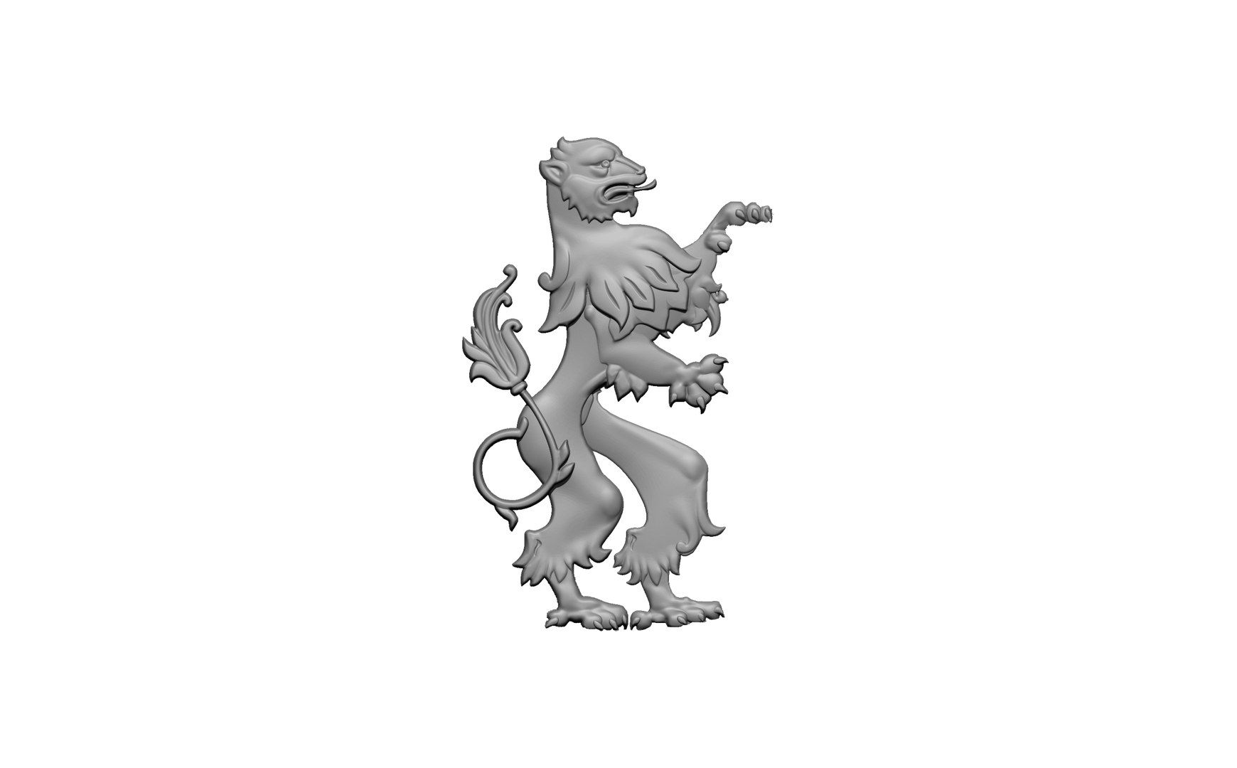 3D Lion Statue Flat - TurboSquid 2217270
