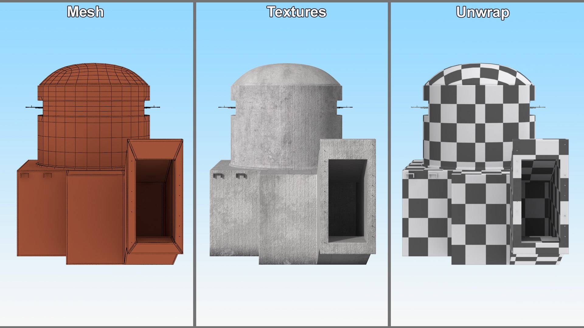 Concrete Bunkers Collection 3D Model - TurboSquid 2428193