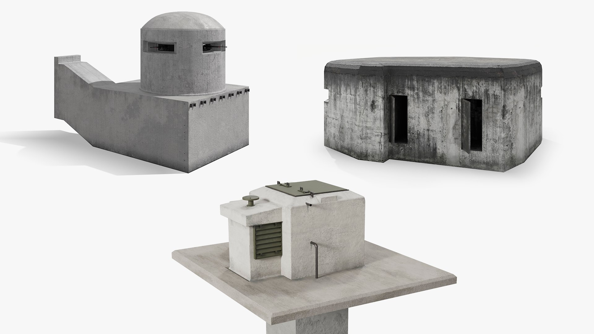 Concrete Bunkers Collection 3D Model - TurboSquid 2428193