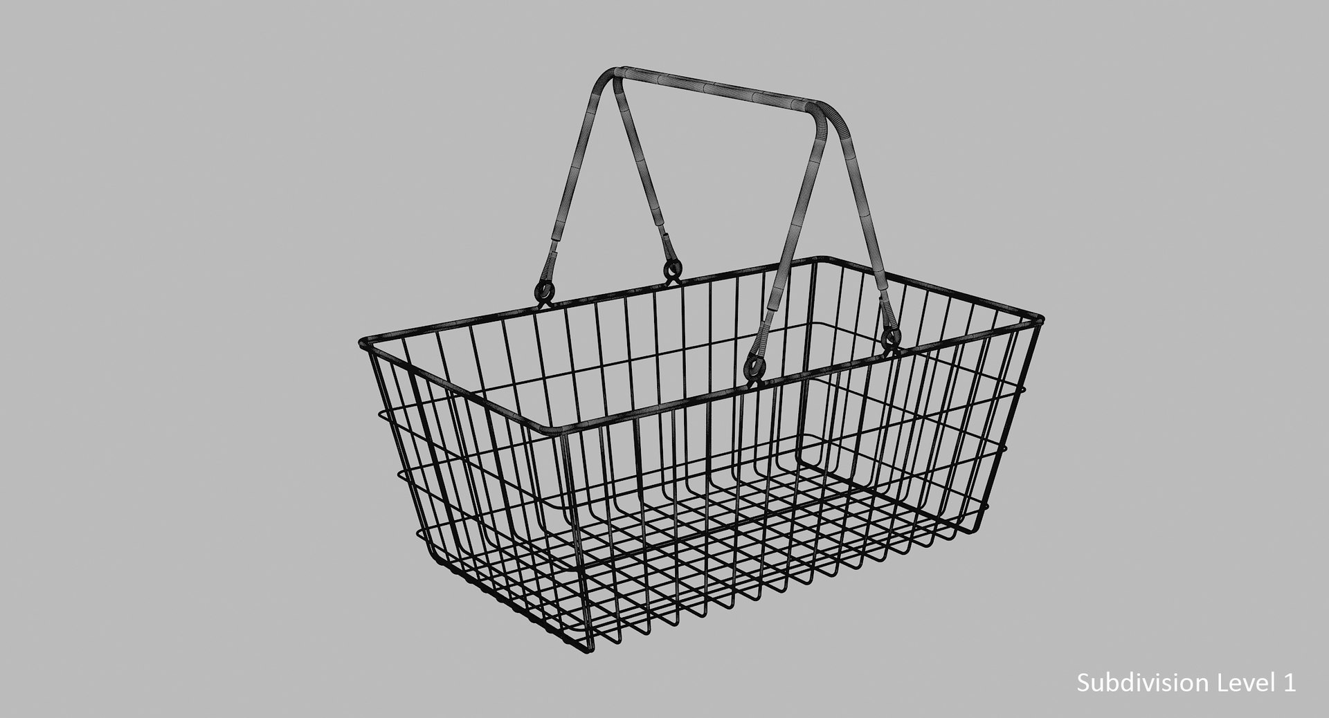 3d Model Of Wire Shopping Basket
